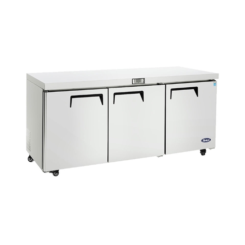 Atosa MGF8404GR 72" Triple Door Undercounter Reach-in Refrigerator