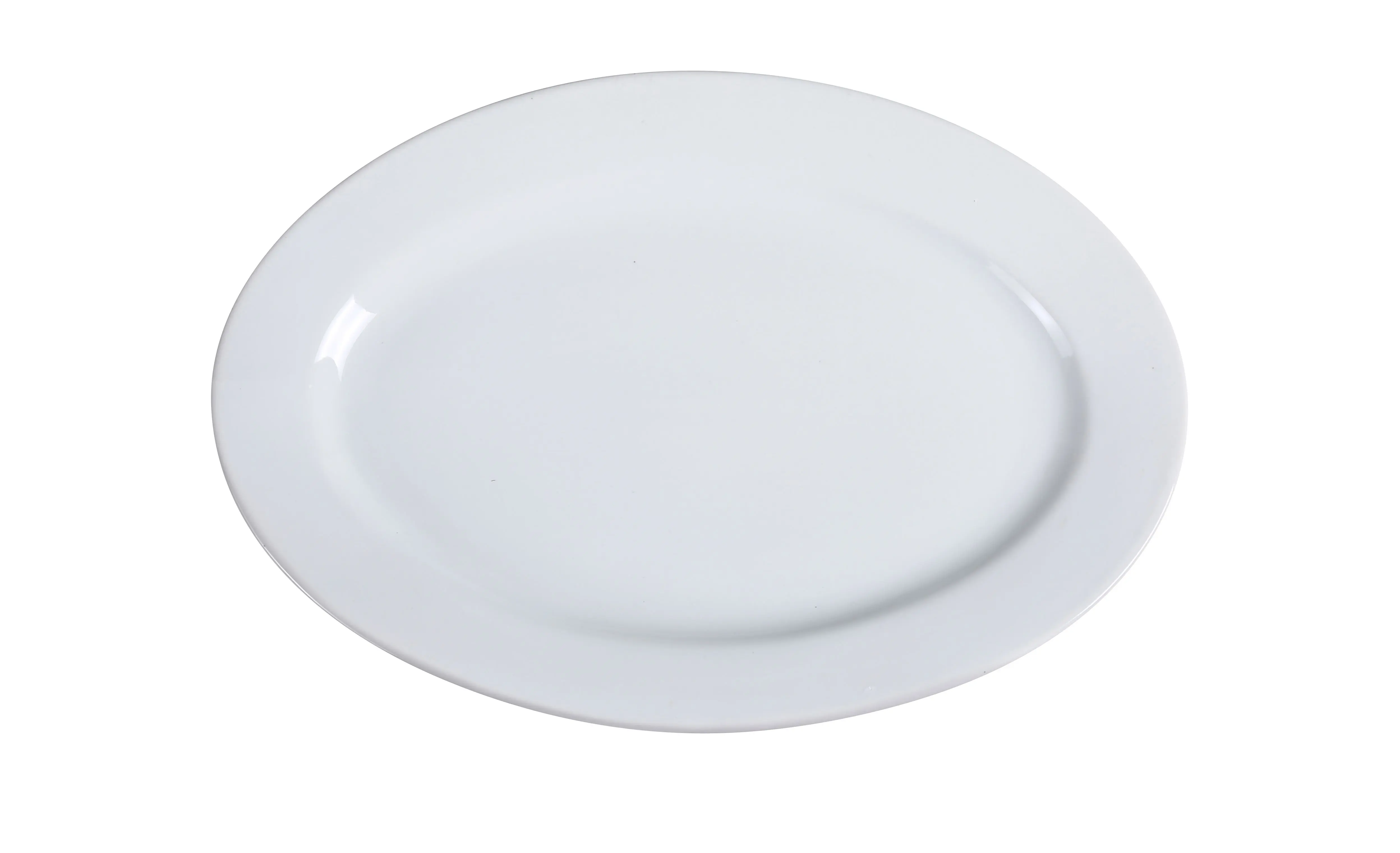 Yanco China AC-91 Abco Super White Porcelain 20" x 13" Oval Platter - 4 ...