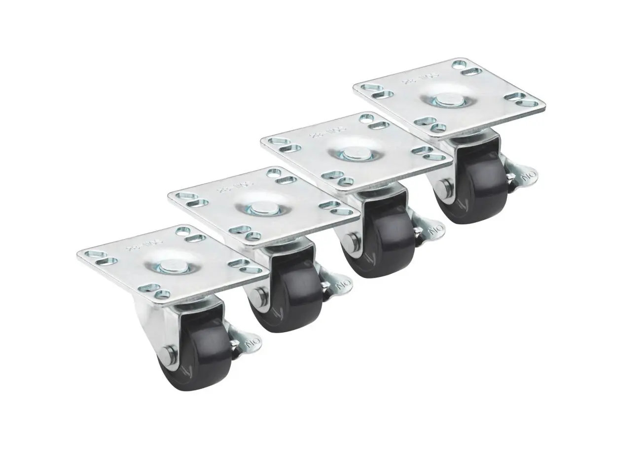 Krowne BC-132 2" Ultra Low Profile Casters with Brakes - Set of 4