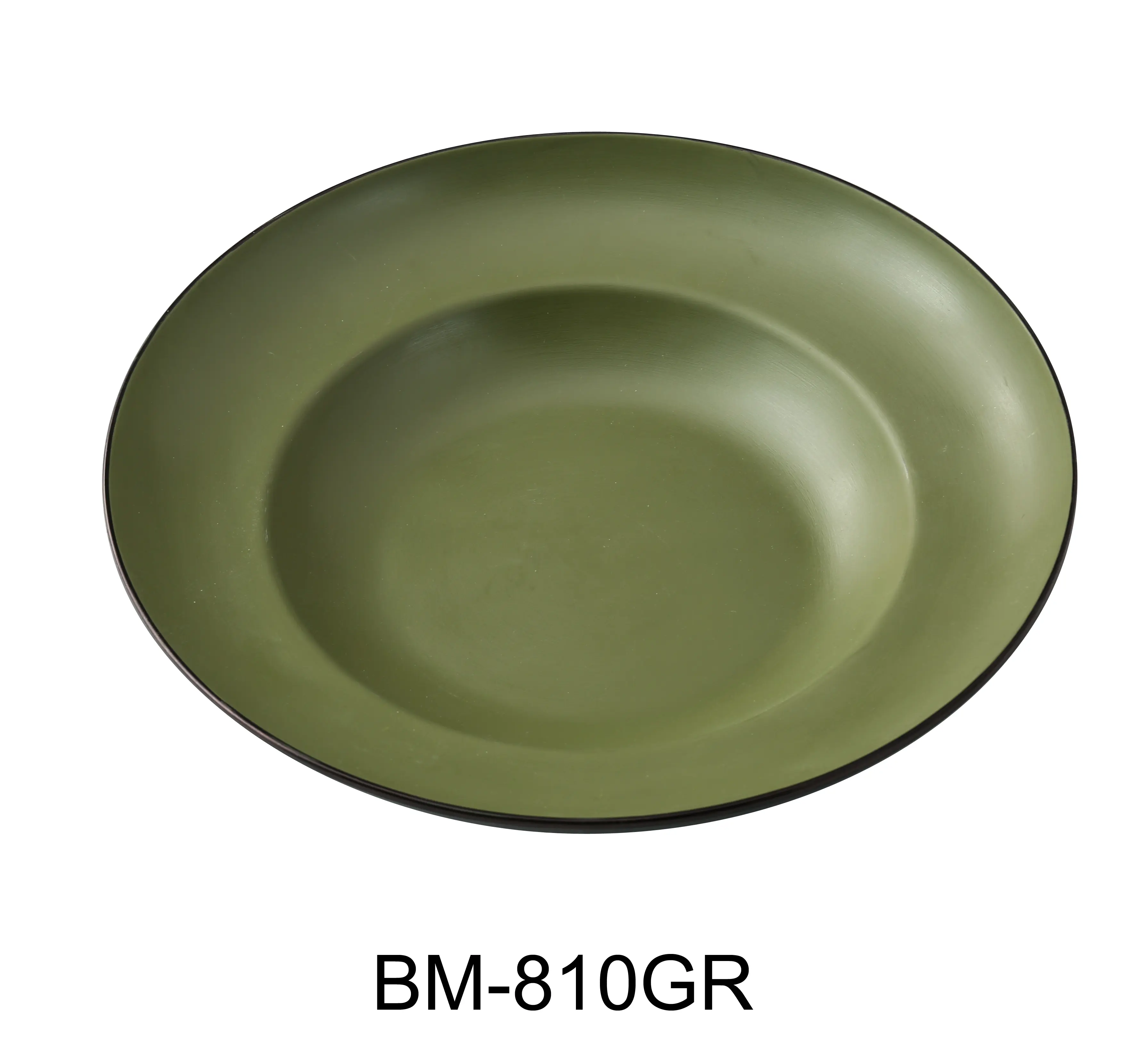Yanco China BM-810GR Birmingham Green & Gray Melamine 12 oz. Pasta Bowl ...