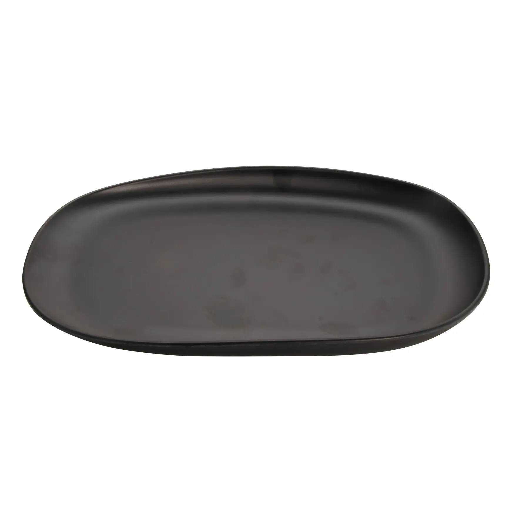 GET CS-1275-DG Riverstone Dark Gray Melamine 12" x 7.5" Oval Plate - 1 Doz