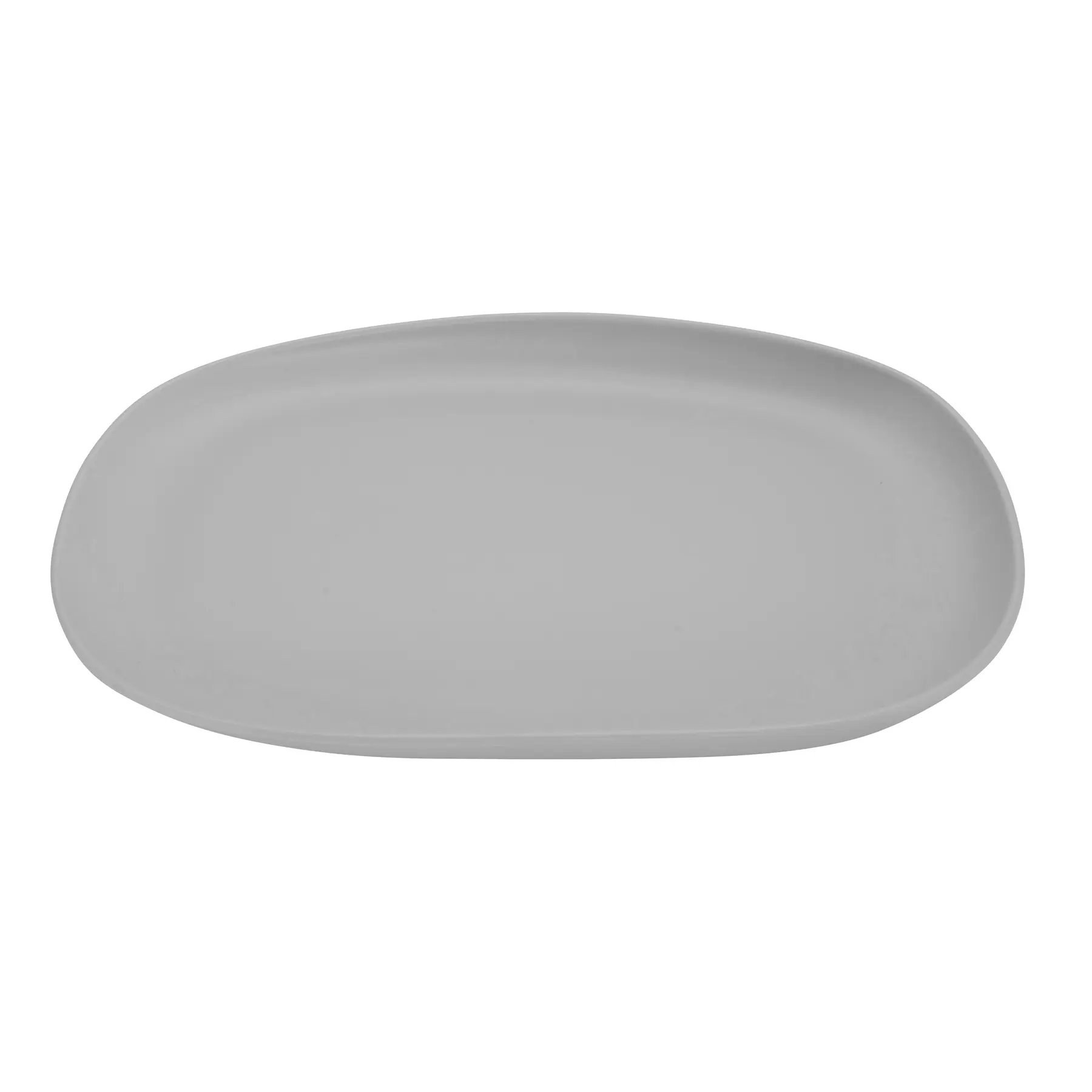GET CS-1275-LG Riverstone Light Gray Melamine 12" x 7.5" Coupe Plate- 1 Doz