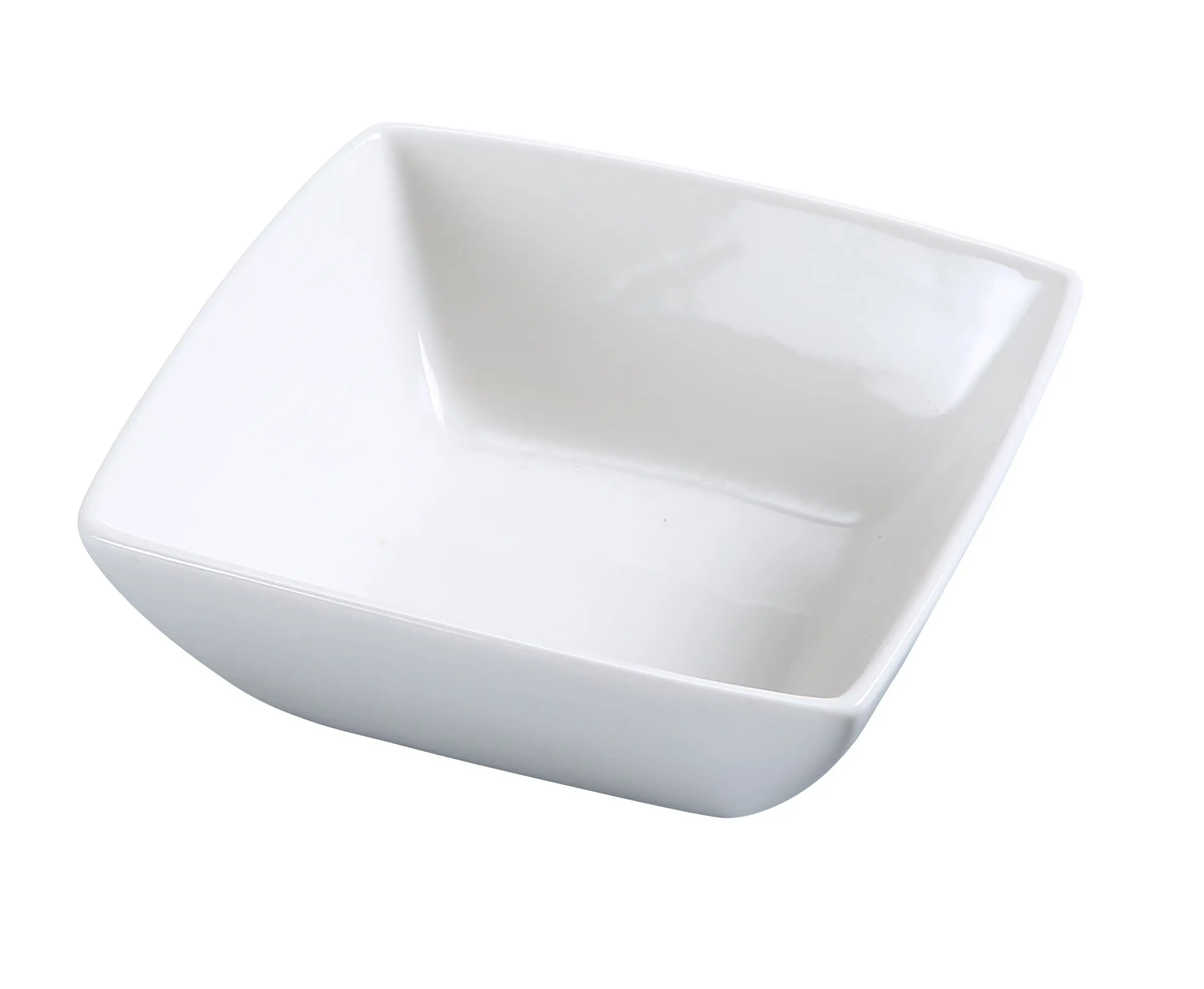 Yanco China FU-004 Fuji Bone White Porcelain 8 oz. Square Bowl - 3 Doz