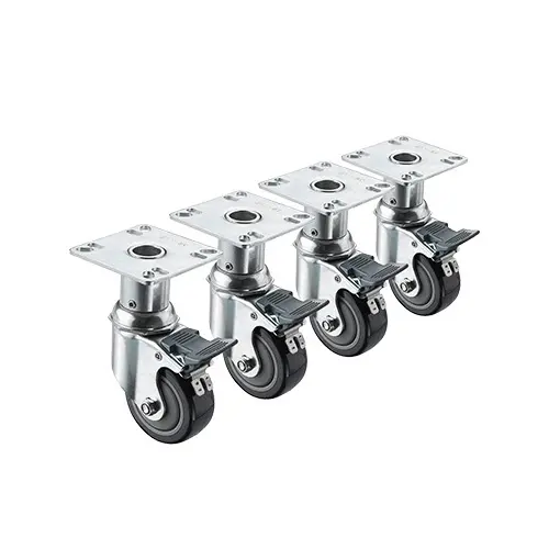 Krowne 28-135S Heavy Duty Adjustable Height 3-1/2"x3-1/2" Plate Casters