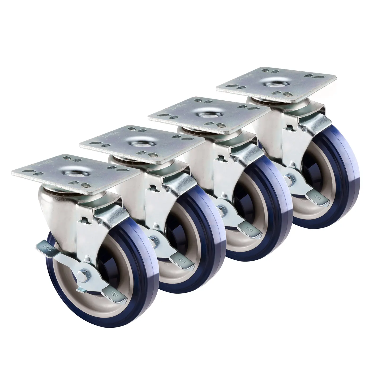Krowne 30-107S Series 4" x 4" Plate Caster - 5" Diamter Wheels