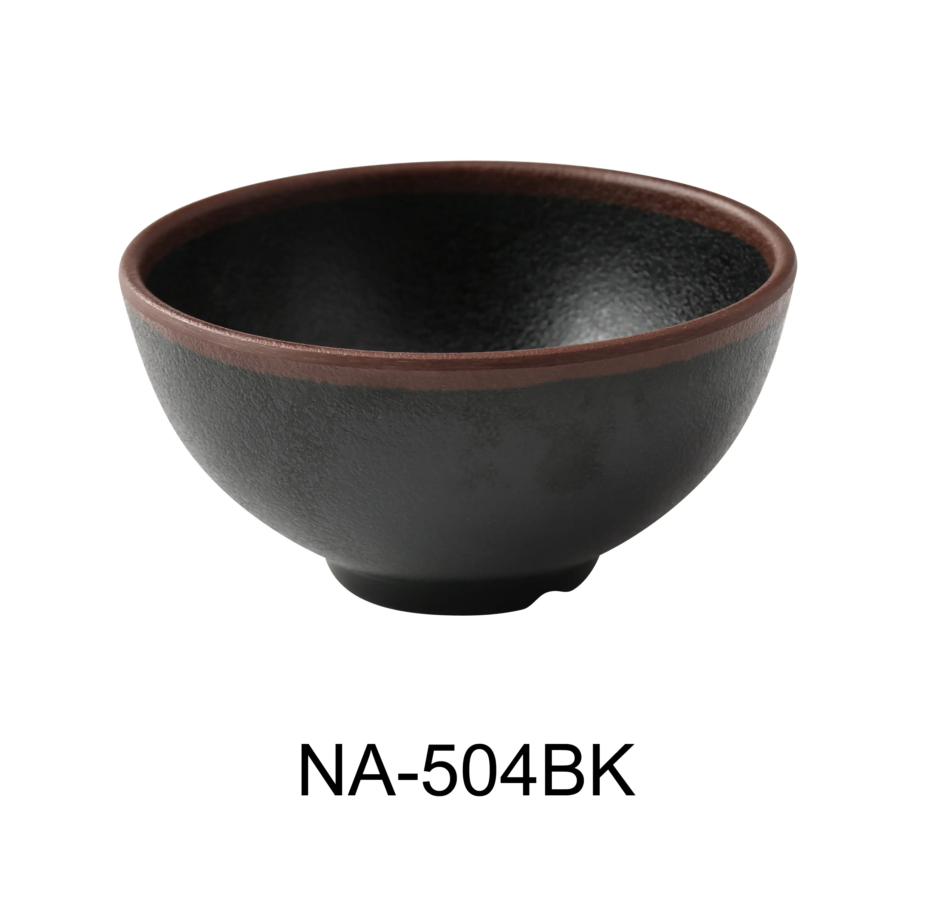 Yanco China NA-504BK Nature Art Black Melamine 10 oz. 4.5" dia. Rice ...