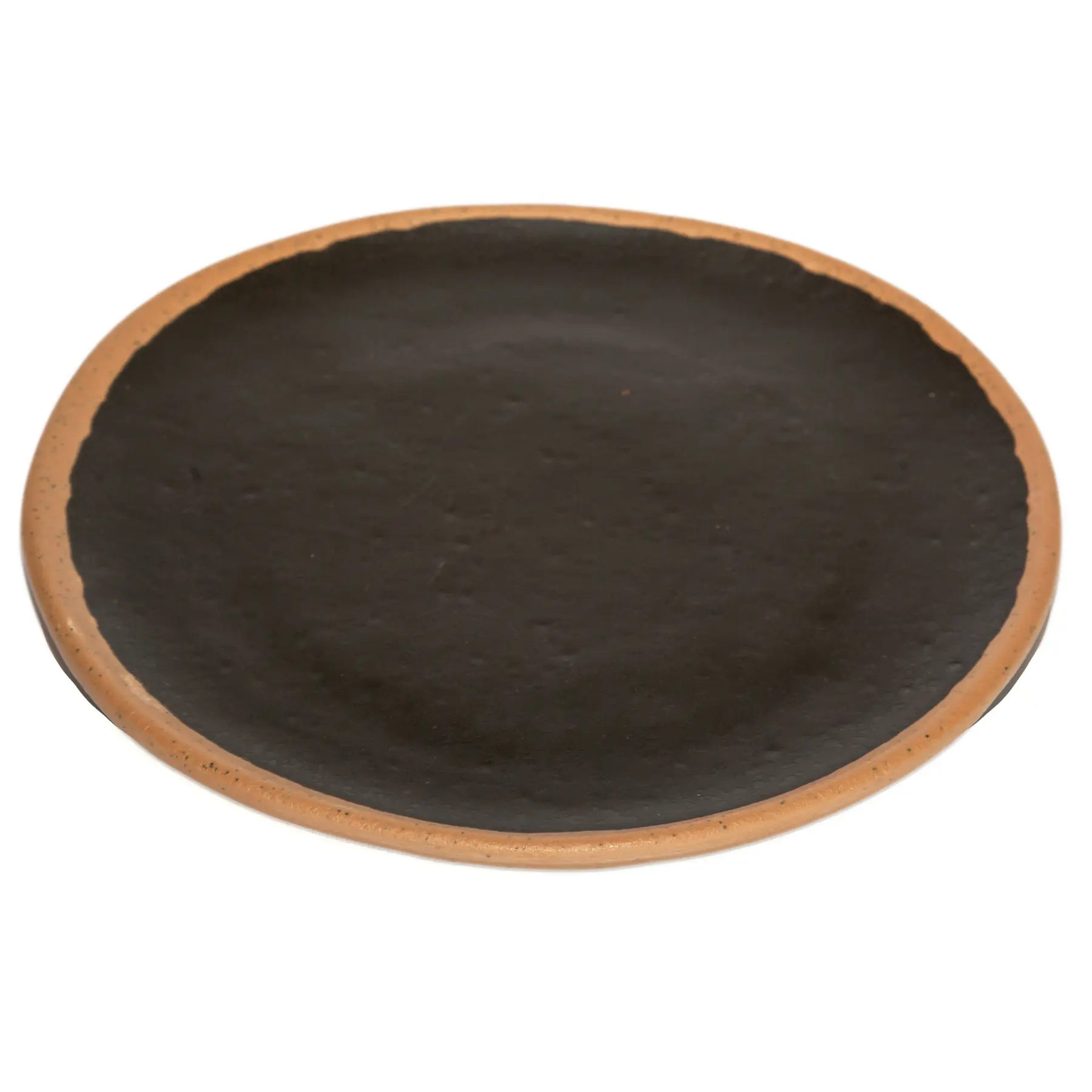 GET P-101-BR Pottery Market Brown Melamine 10.5" dia. Plate - 1 Doz