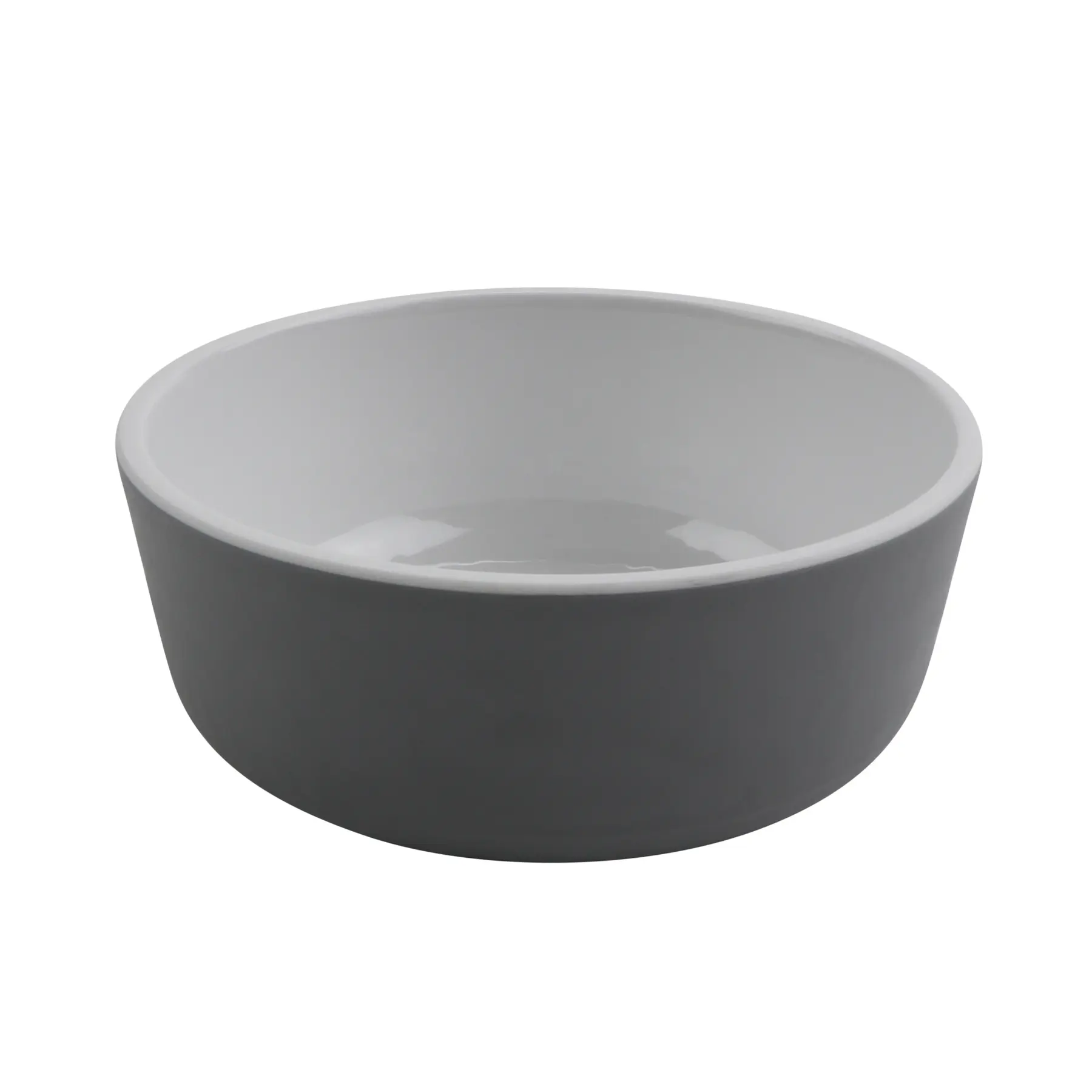 G.E.T. RB-15-WS/GRM Roca Glazed White/Gray Melamine 16 oz.Soup Bowl - 2 Doz