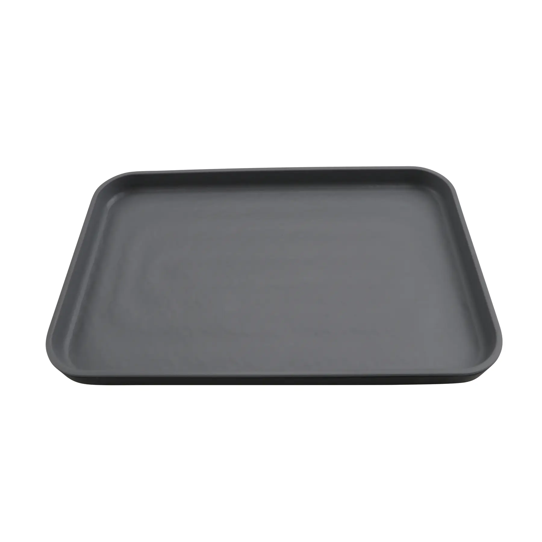 GET RS-128-GRM/BKM Roca Gray/Black Melamine 12" x 8" Rectangular Plate ...