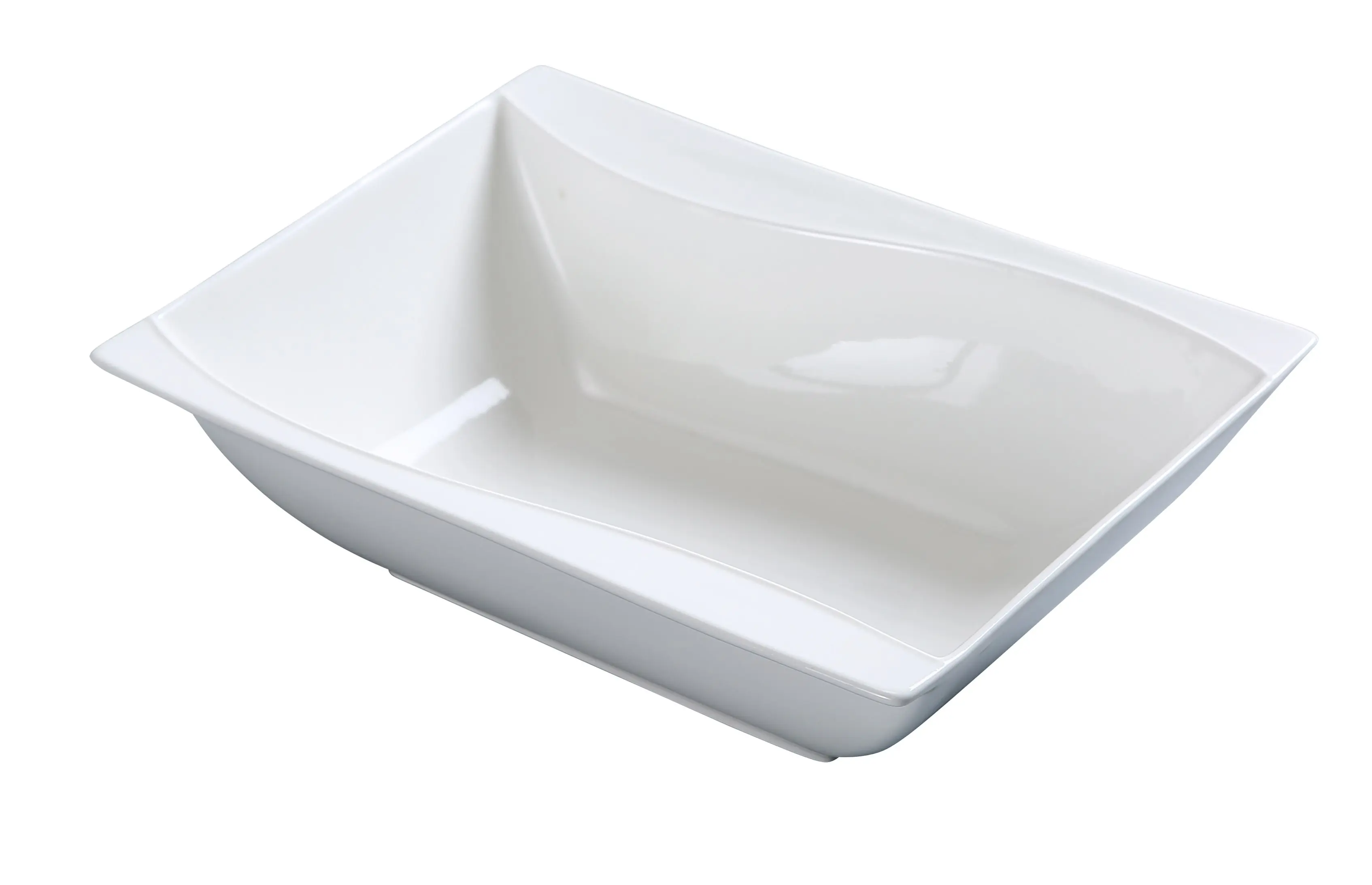 Yanco China SW-409 Sea Wave Bone White Porcelain 25 oz. Rectangular ...