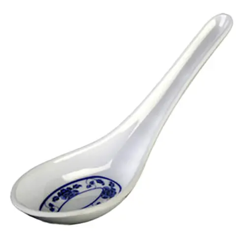 Thunder Group 7004TB 3/4 oz Lotus Pattern Melamine Spoon - 1 Doz