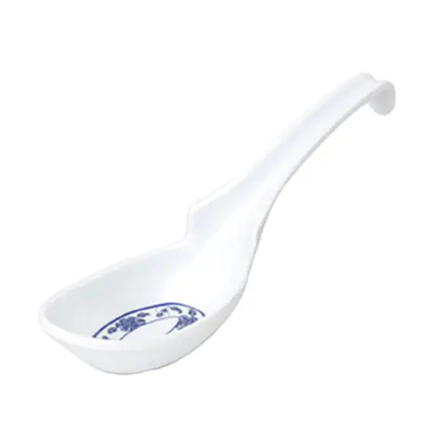Thunder Group 7100TB 1 oz Lotus Pattern Melamine Asian Soup Spoon - 1 Doz