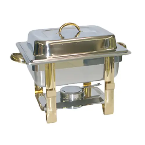 Thunder Group SLRCF0834GH 4 Qt Half Size Rectangular Chafer w/ Gold ...