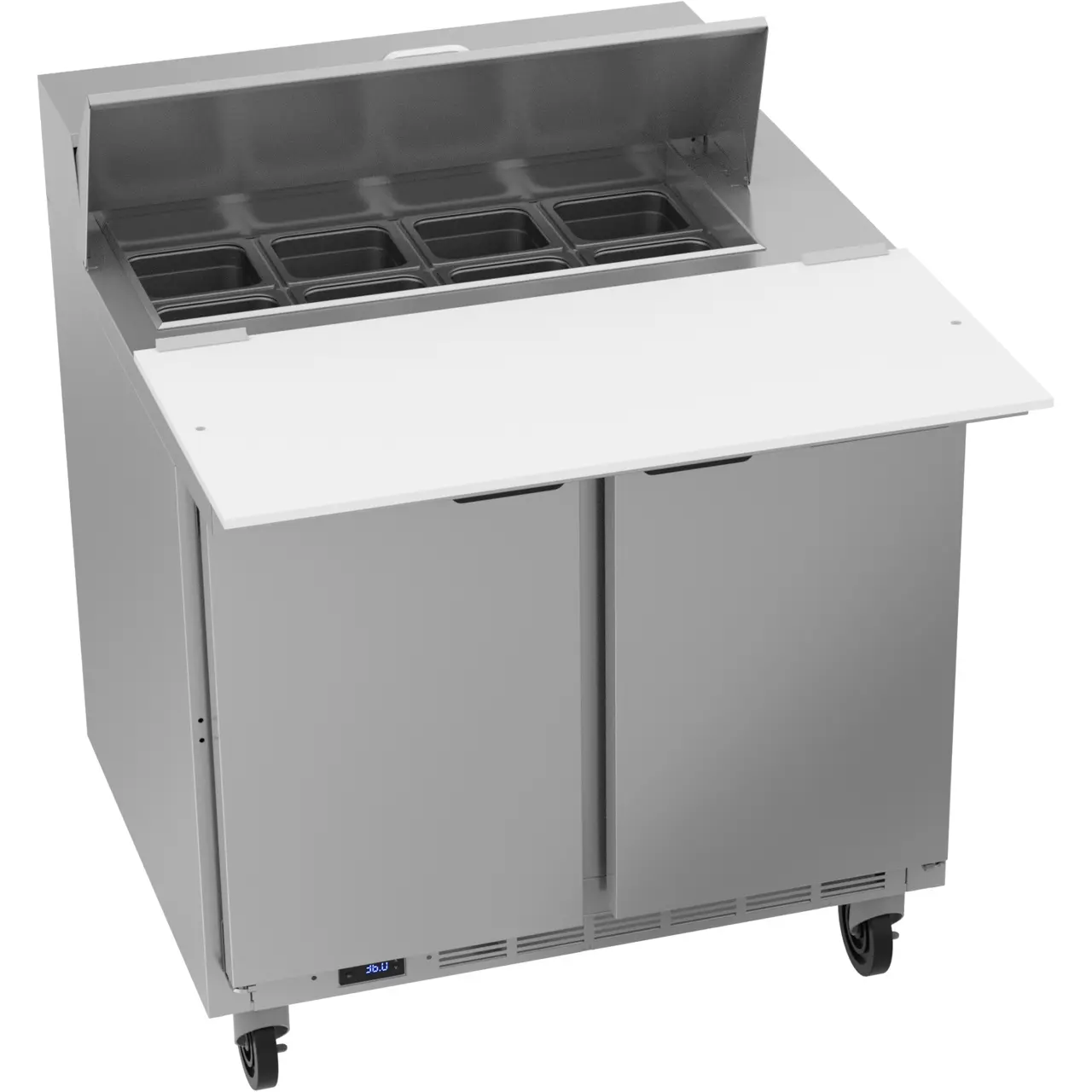 Beverage Air SPE36HC-08C 36" 8 Pan Two Section Sandwich Salad Prep Table
