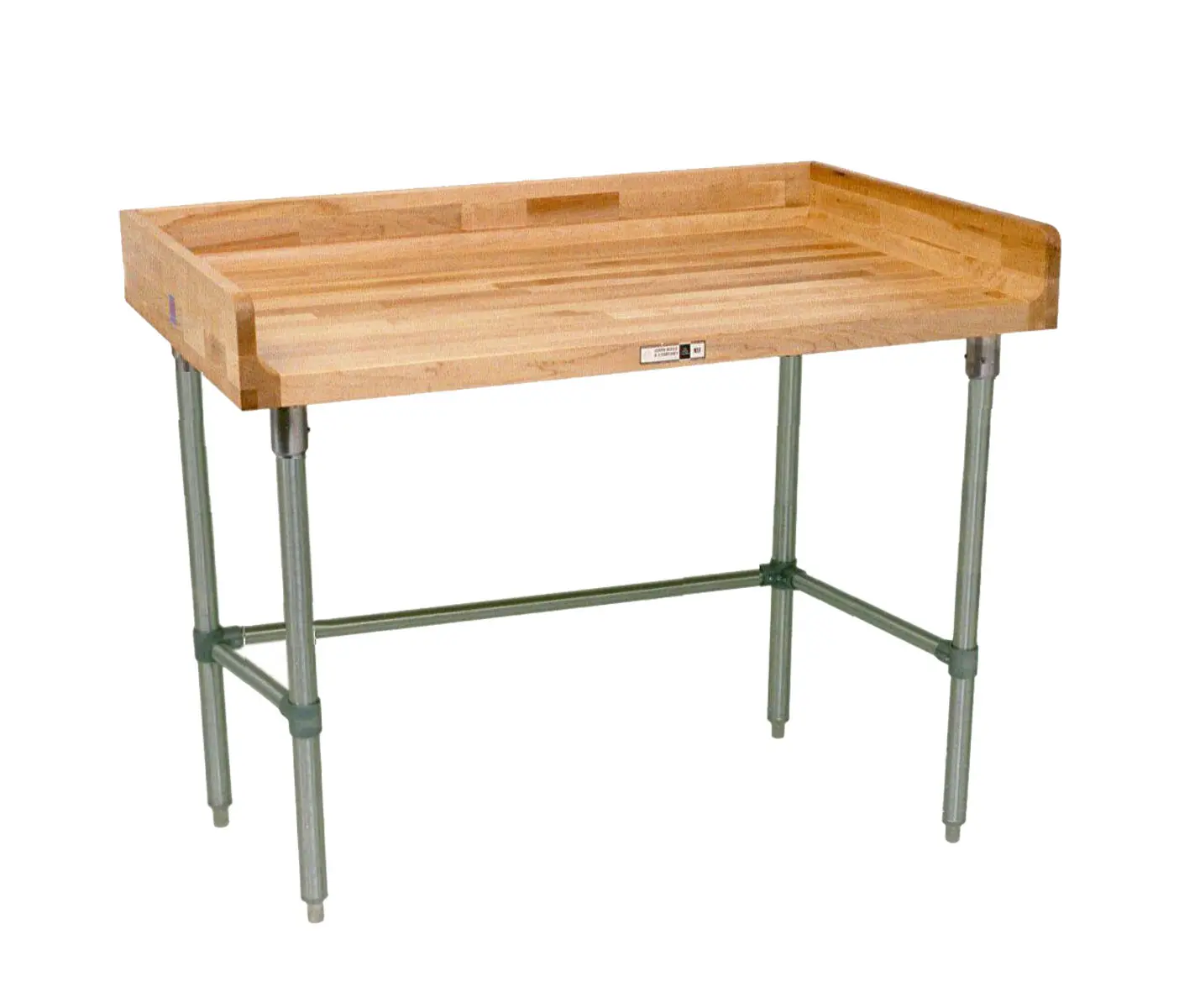 John Boos DNB09-X 72" x 30" Wood Top Work Table 4" Risers Galvanized ...