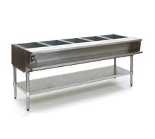 Eagle Group AWTP5 5-Well Gas Steam Table w/ Galvanized Shelf & Safe Pilot