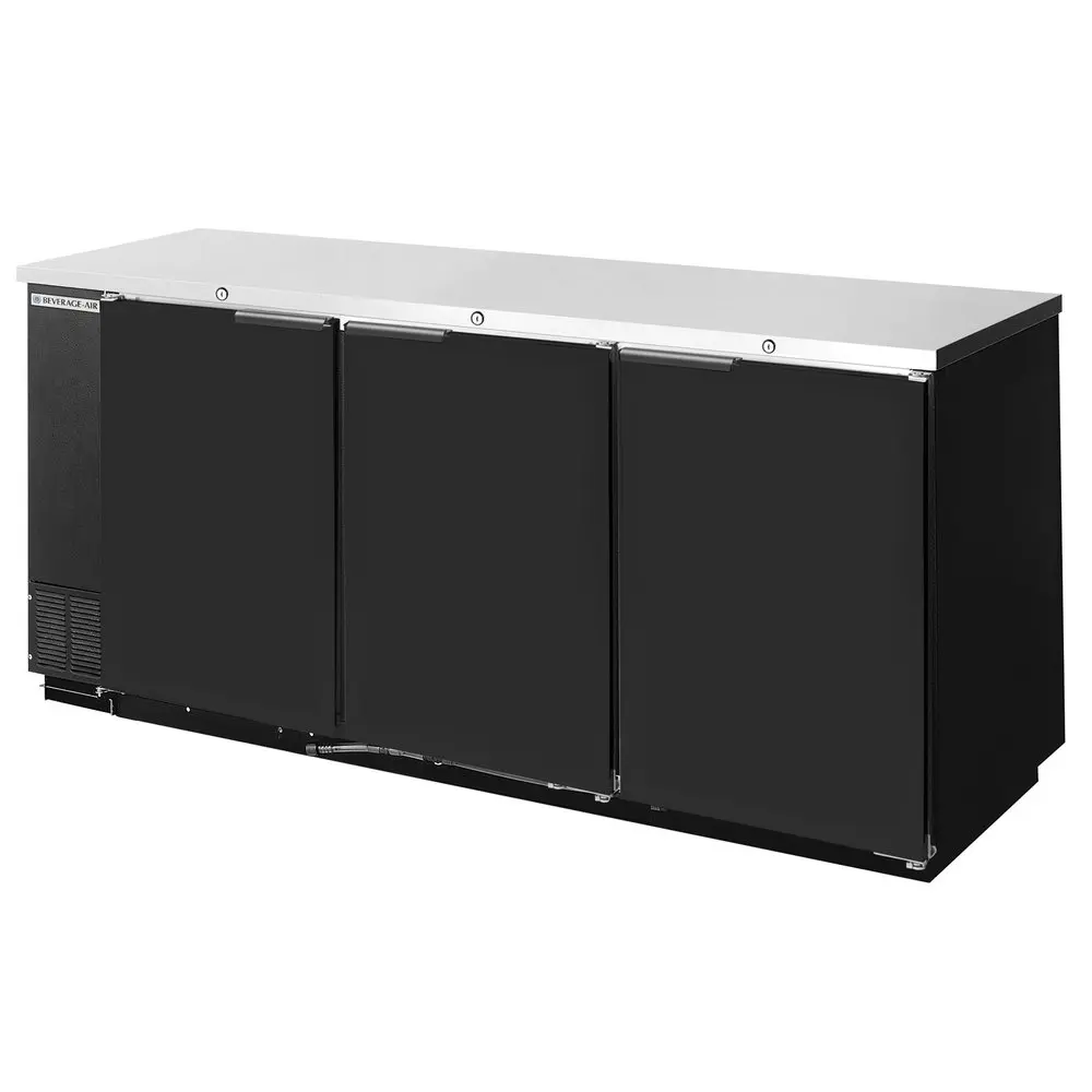 Beverage Air BB72HC-1-B 72" Solid Door Back-Bar Refrigerator w/ Black ...