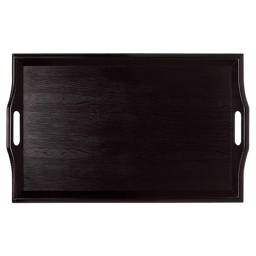 GET RST-2517-* 6ea -25"X16" Plastic Room Service Tray - Black or Mahogany