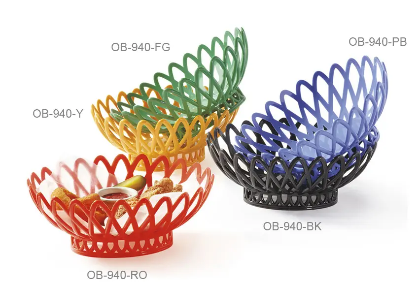 GET OB-940-* 1 Dozen - 10 x 8.25 Bread & Bun Basket Available in 5 Colors