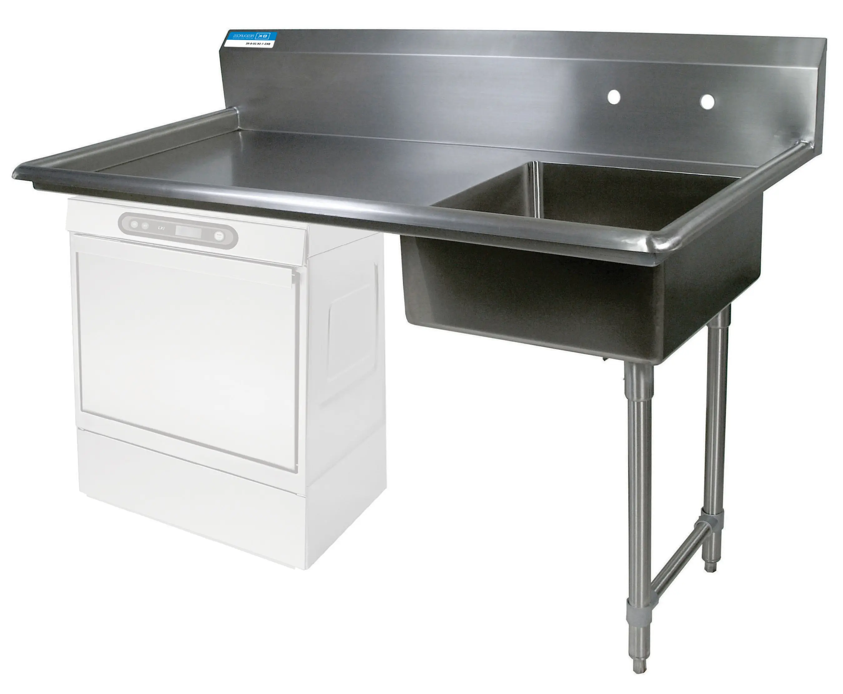 BK Resources BKUCDT-50-R-SS 50" Undercounter Soiled Dishtable Right ...