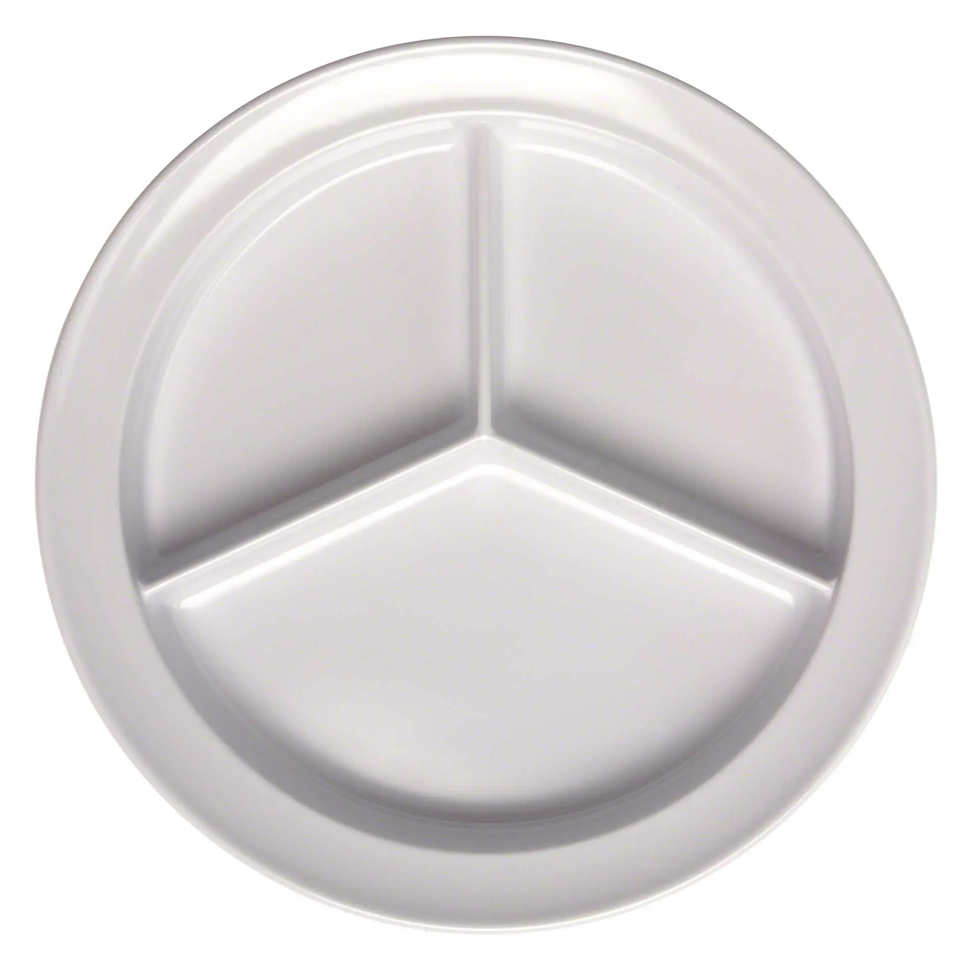 Thunder Group NS701W 1 Dz Nustone White 8.75" Melamine 3 Compartment ...