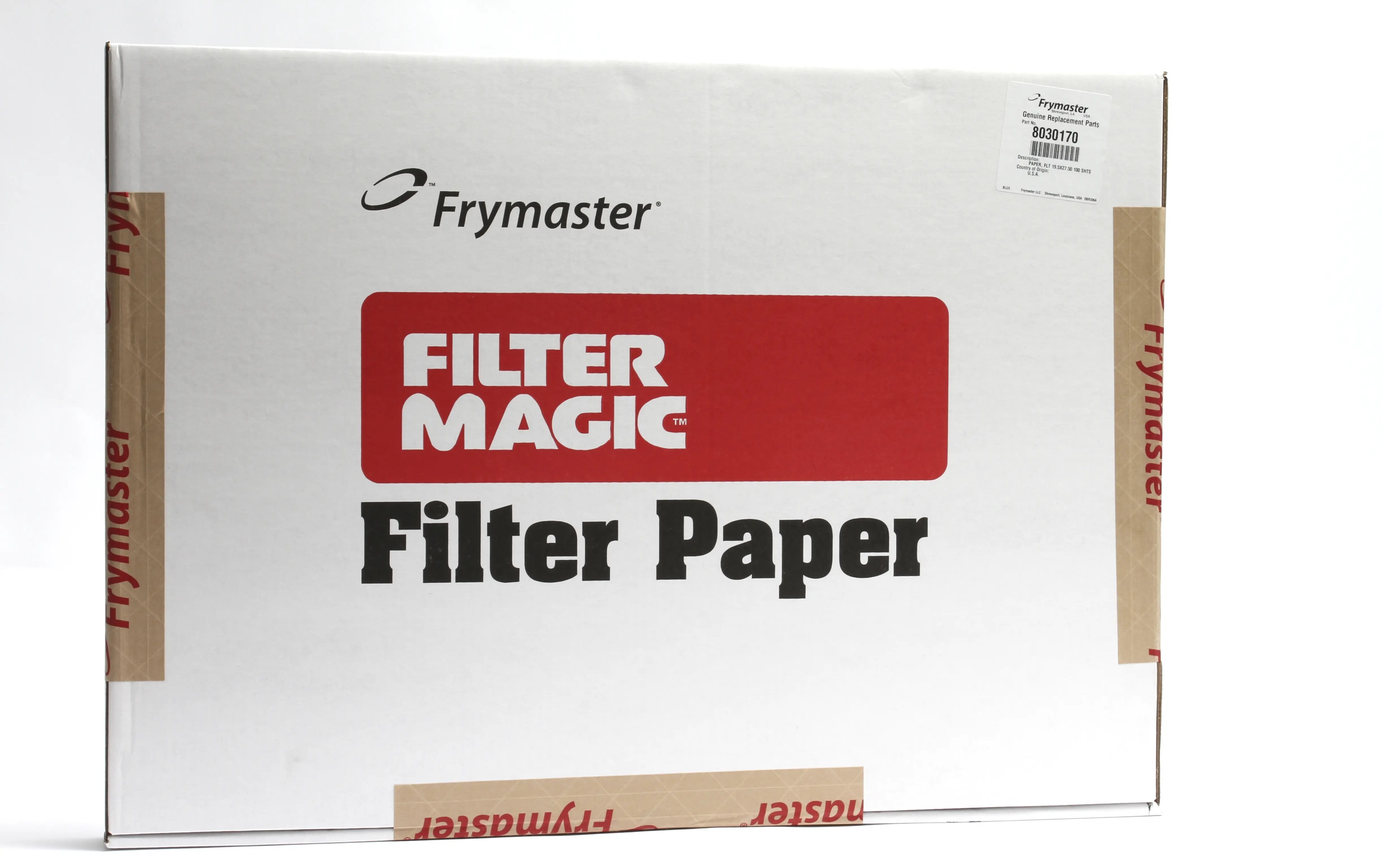 Frymaster 8030170 Box of 100 Sheets 19-1/2" x 27-1/2" Filter Paper