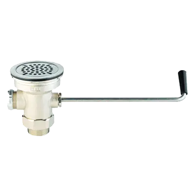 T&S Brass B-3950 Rotary Waste Drain Valve w/ Twist Handle 3 1/2" Sink ...