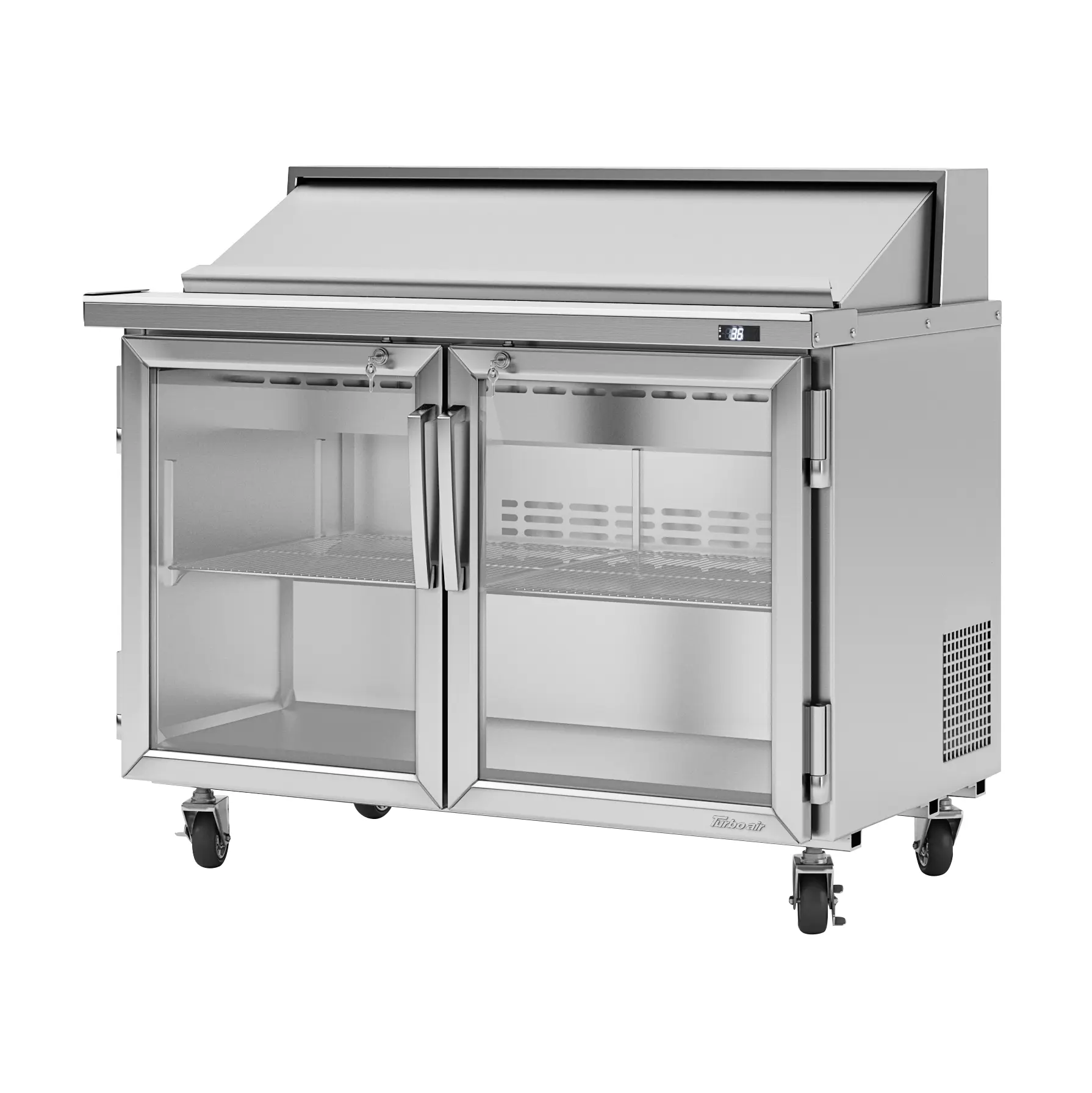 Turbo Air PST-48-G-N PRO Series 48" Sandwich Prep Cooler w/ 2 Glass Doors