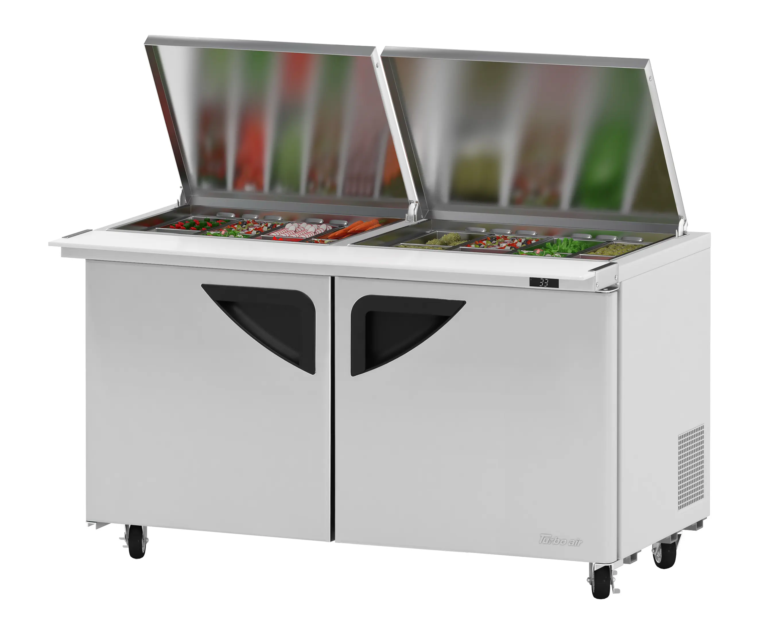 Turbo Air TST-60SD-24-N-FL Super Deluxe 60" Refrigerated Flat Lid Mega ...