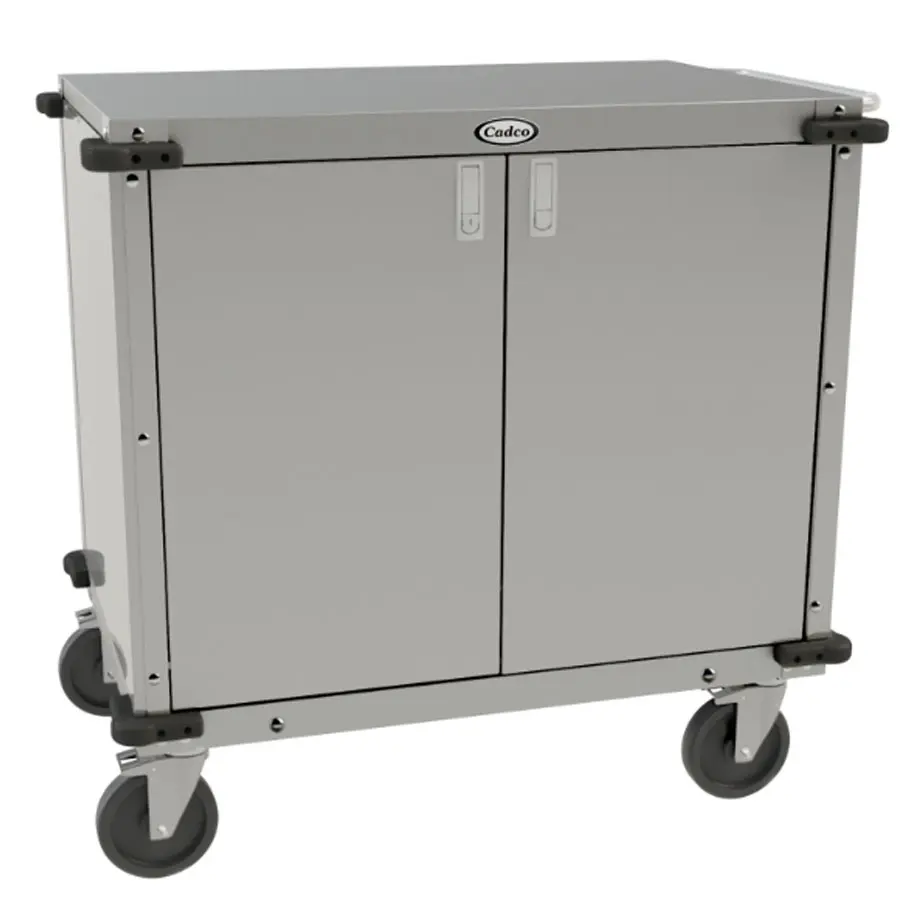 Cadco CC-LUC-LST Enclosed Base Stainless Steel Locking Utility Cart