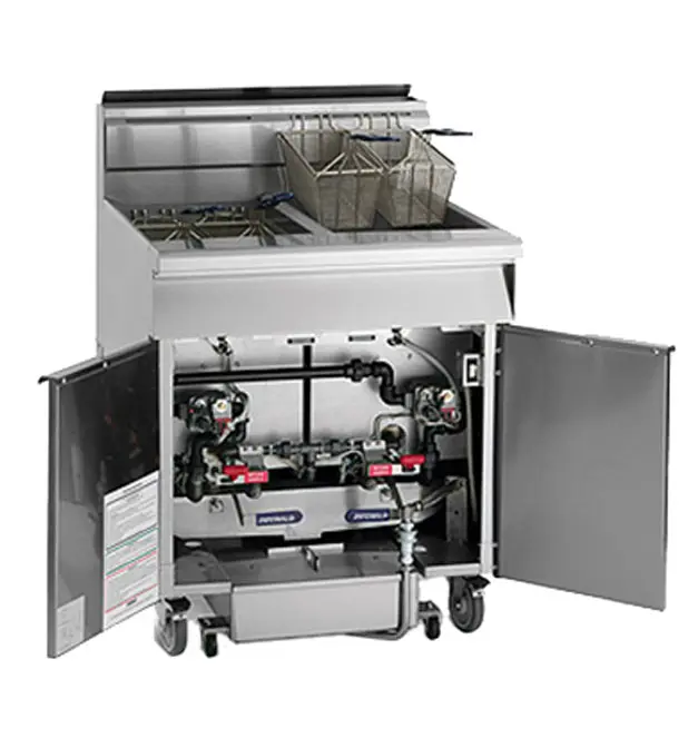 Imperial IFSSP450-OP 62"W (4) 50lb Vat Open Pot Gas Fryer Battery w ...