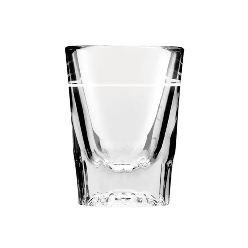 Anchor Hocking 5282/928U 2 oz Clear Whiskey Shot Glass w/ 1 oz Cap Line ...