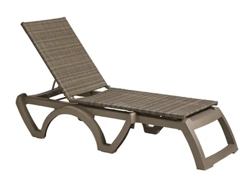 Grosfillex UT634181 Java All Weather Wicker Outdoor Folding Chaise - 2 ...