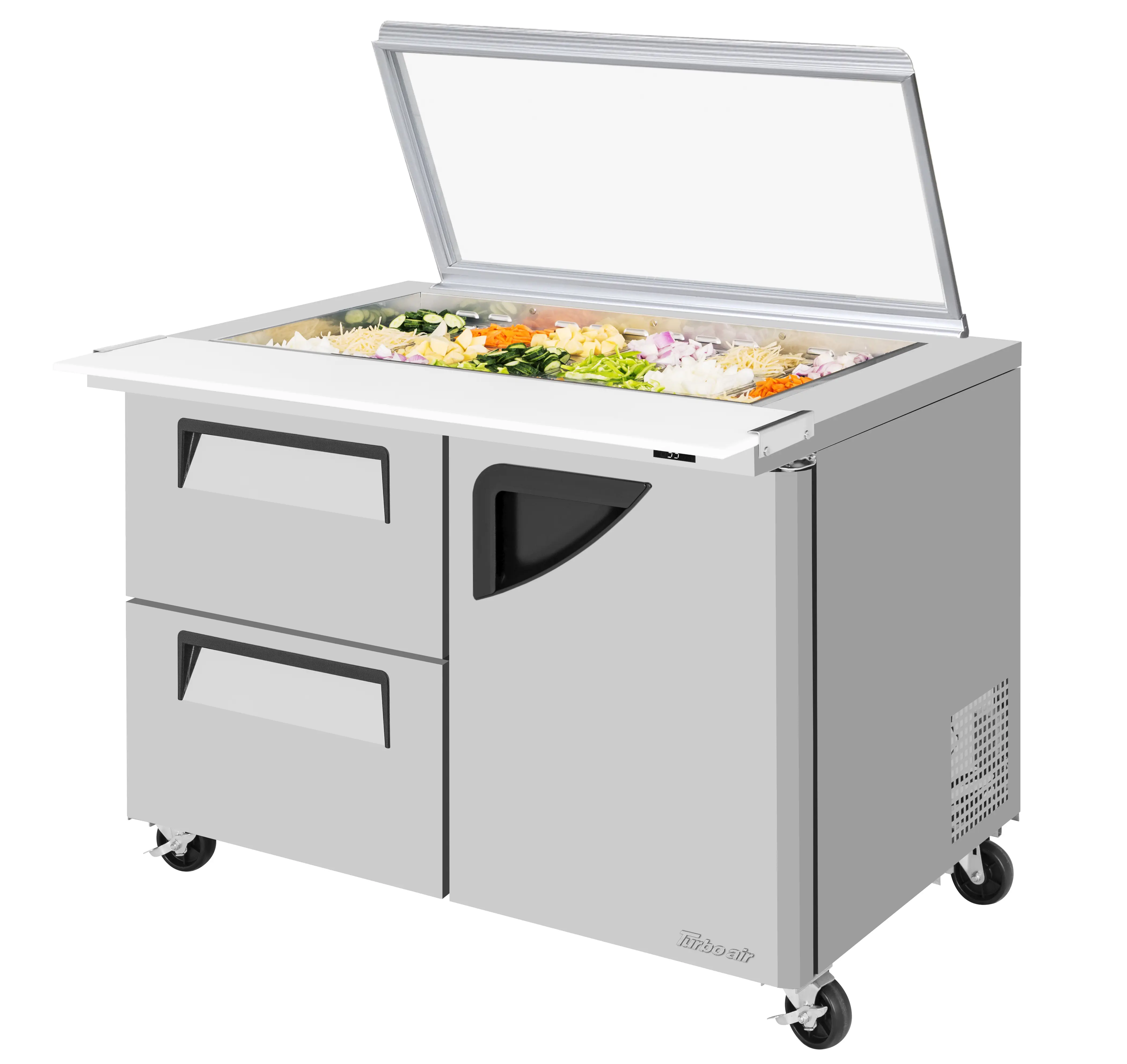 Turbo Air TST-48SD-18-D2R-N-GL 48" Mega Top Sandwich Salad Prep Table ...