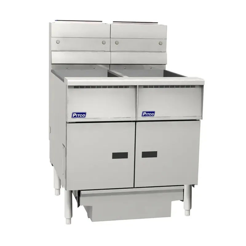 Pitco SG14-2FD Solstice 50 lb. High Efficiency 2 Vat Gas Fryer Battery