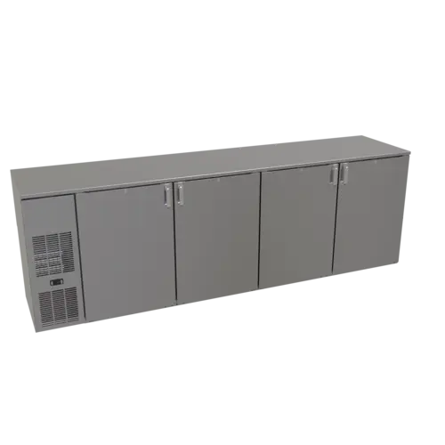 Glastender C1FB108 108" x 24" Stainless Steel Back Bar 4 Section ...