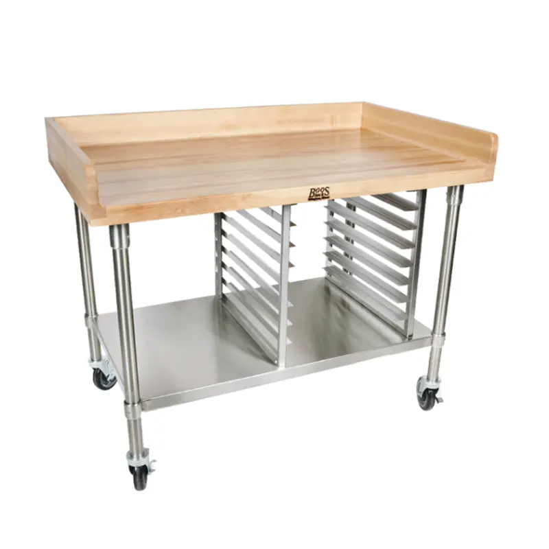 John Boos BAK05 36" x 60" Maple Wood Top Work Table w/ 4" Riser