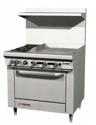 Southbend S36D-2TL S-Series 36" Gas 2 Burner Range w/ 24" Left Griddle