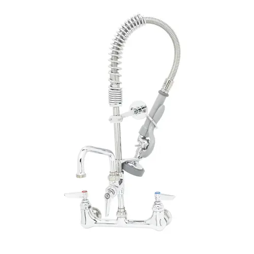 T&S Brass MPZ-8WLN-06 8" Wall Mount Mini Pre-Rinse Faucet w/ 6" Add-On ...