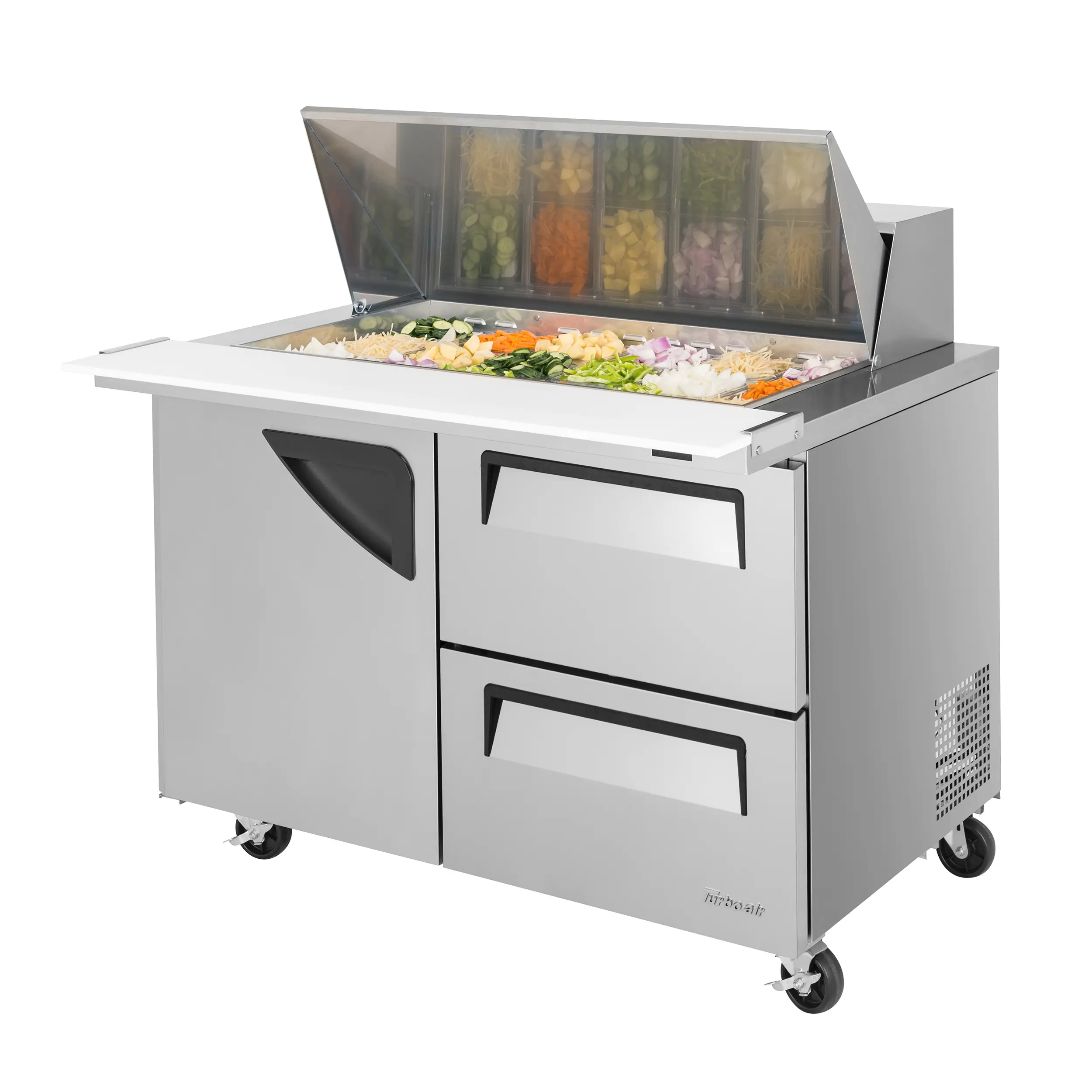Turbo Air TST-48SD-18-D2-N 48" 15 Cubic Foot 18 Pan Mega Top Sandwich ...