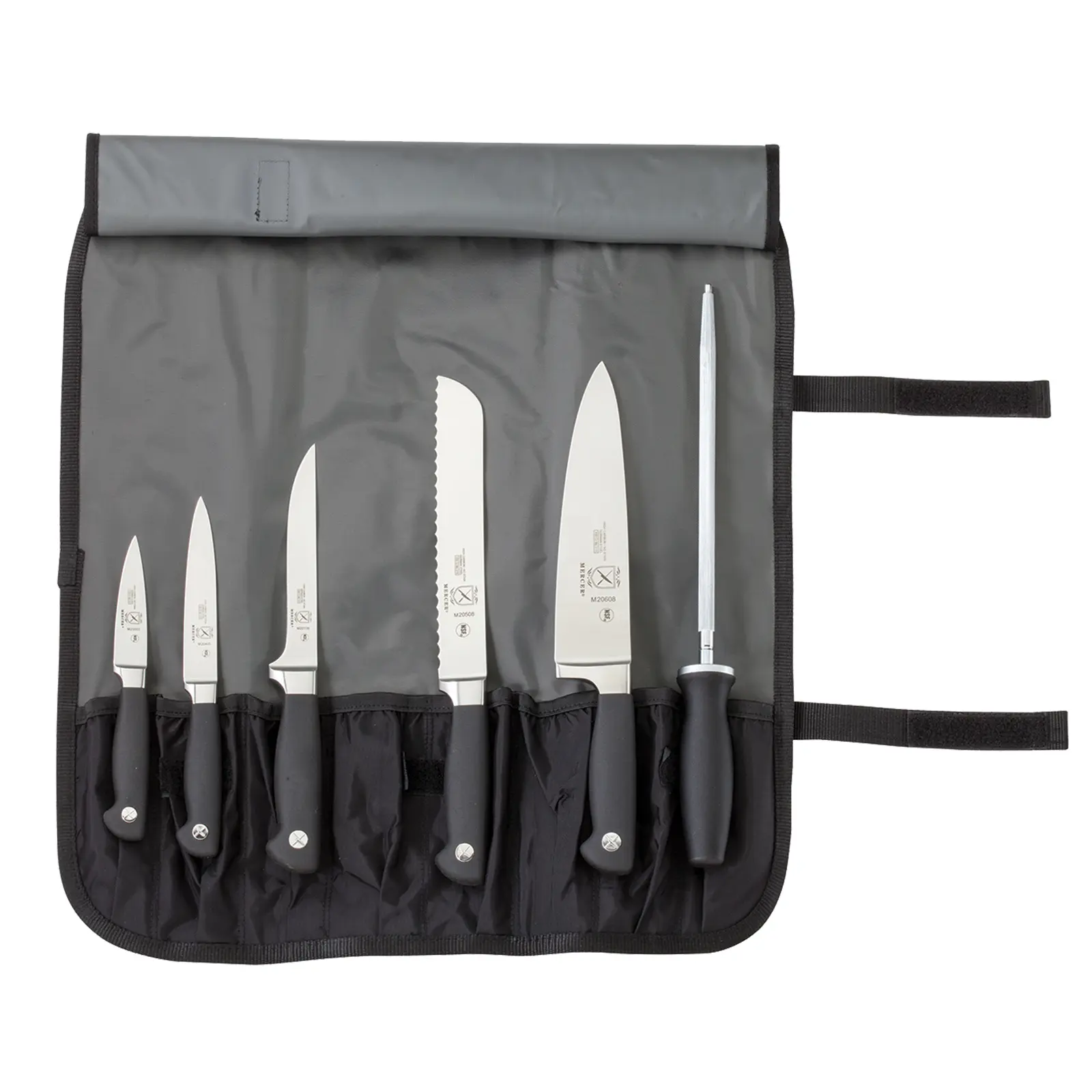 Mercer Culinary M21800 Genesis® 7-Piece Knife Roll Set w/ Pocket Roll