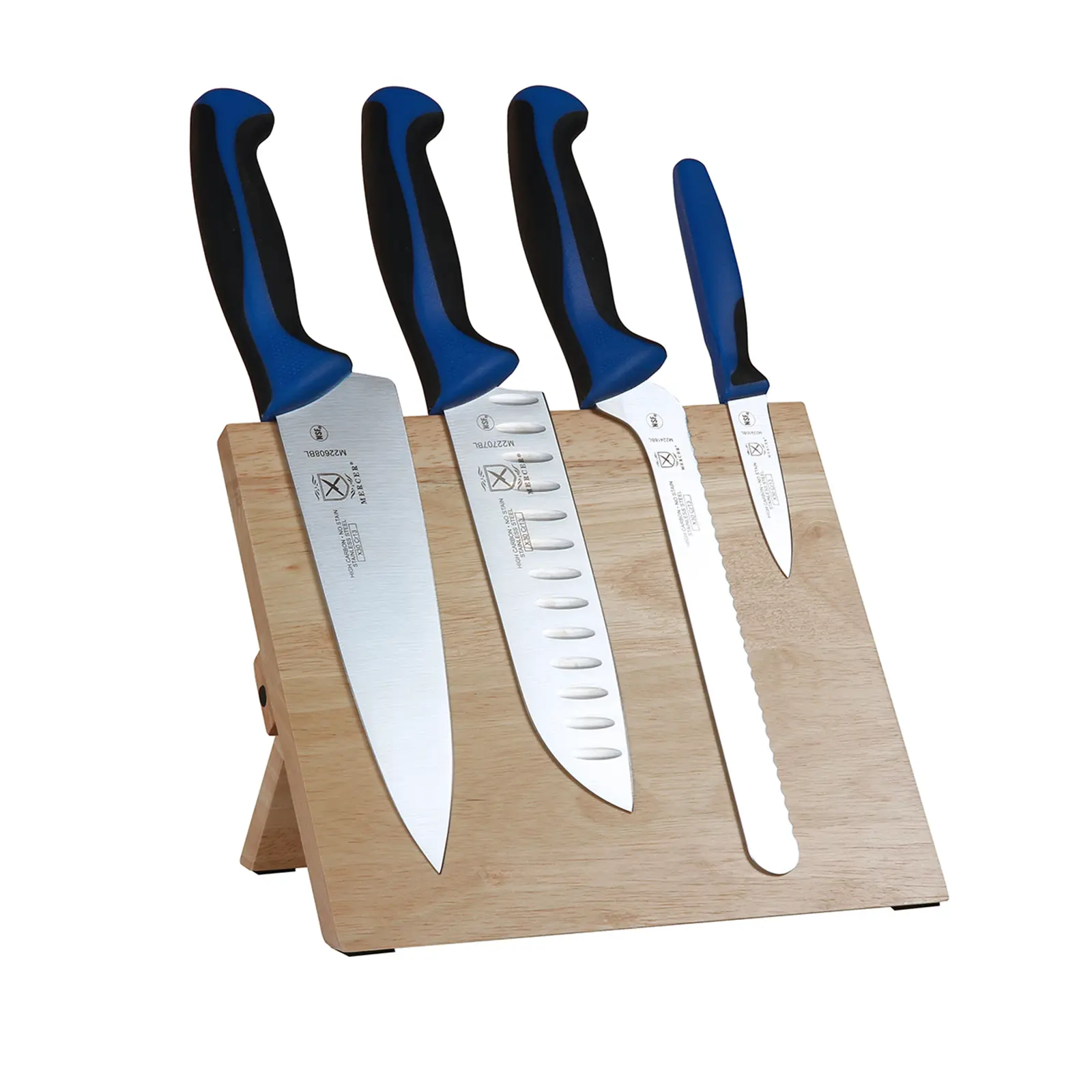 Mercer Culinary M21980BL Millennia® 5-Piece Knife Set w/ Rubberwood ...