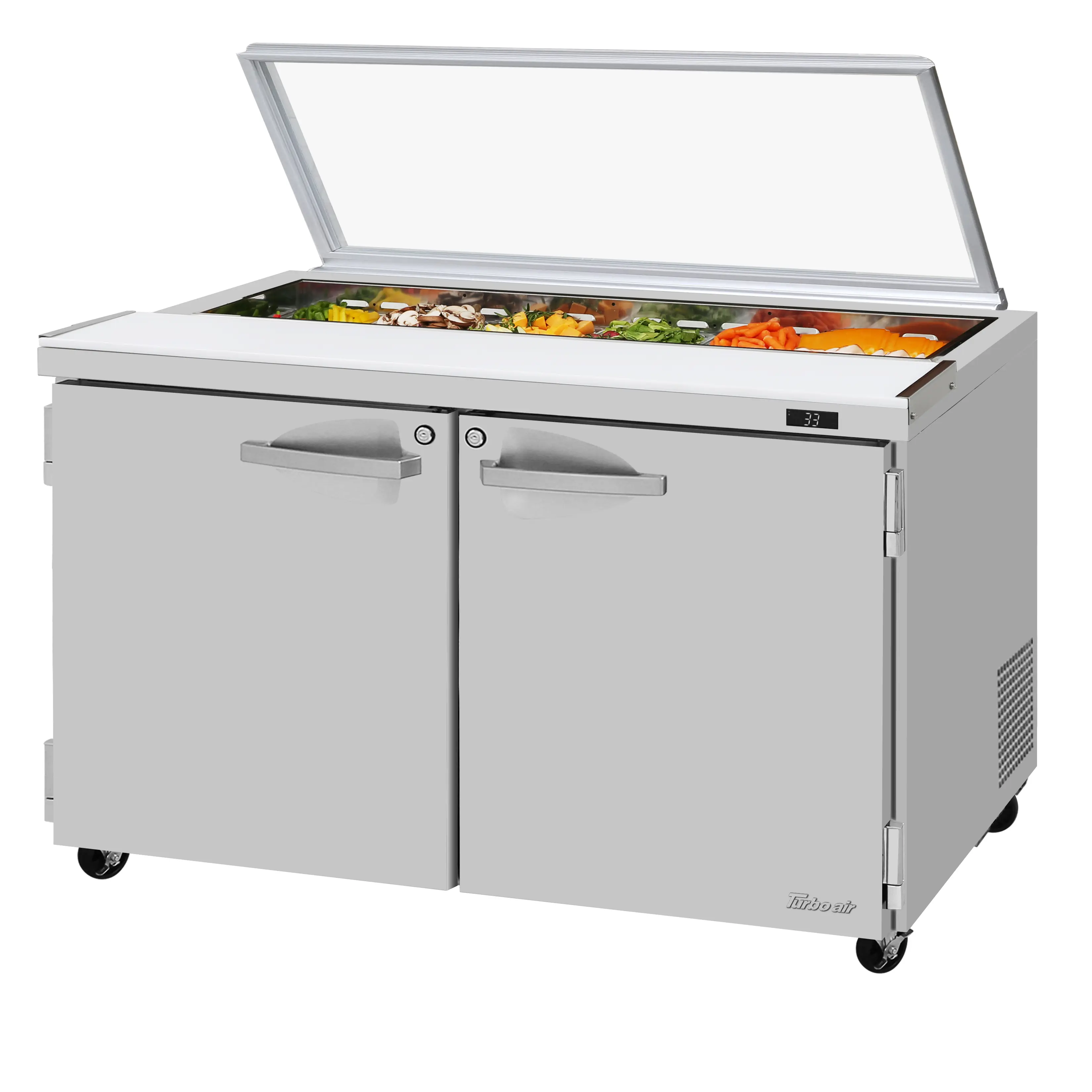 Turbo Air PST-48-N-GL 48.25" 12 Pan Sandwich Salad Prep Table With ...