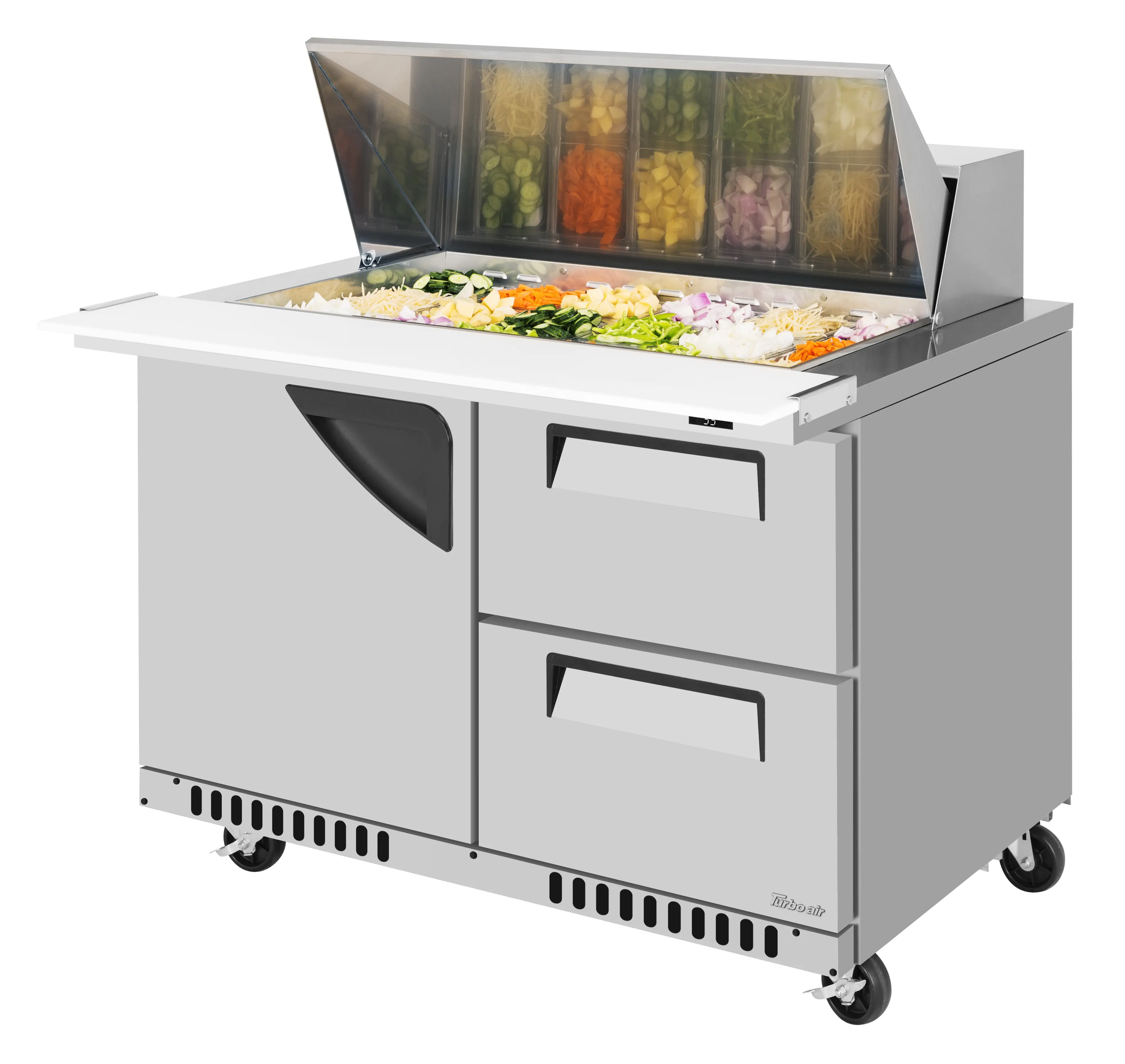 Turbo Air TST-48SD-18-D2R(L)-FB-N 48" 18 Pan Mega Top Sandwich Salad ...