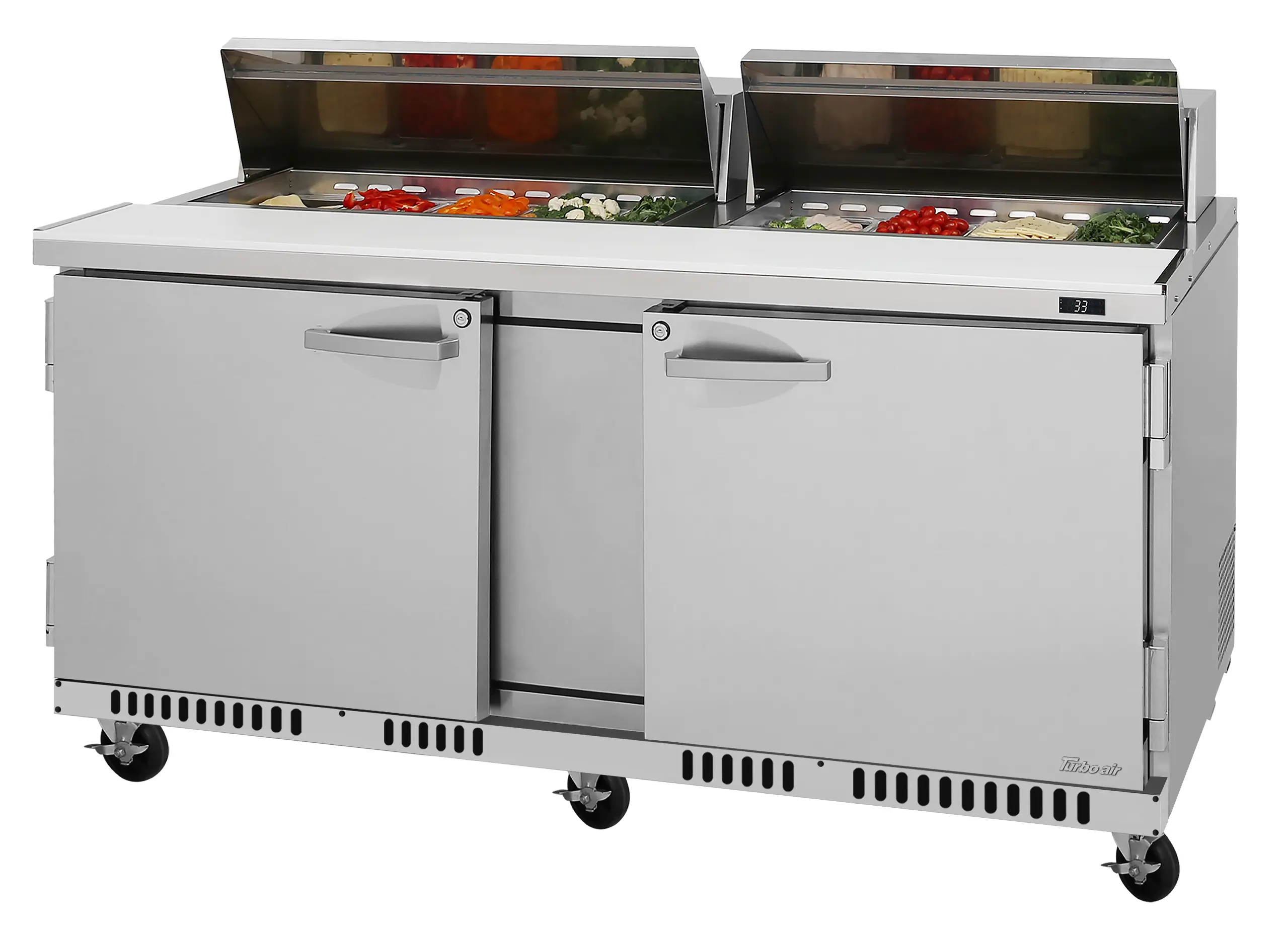 Turbo Air PST-72-FB-N 72" 18 Pan Sandwich Salad Prep Table