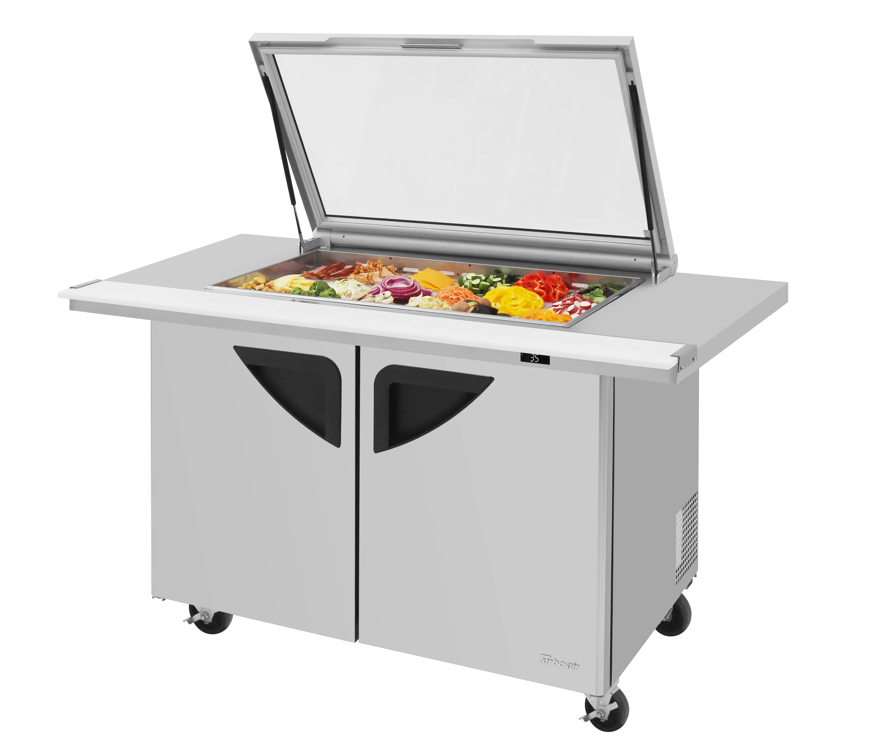 Turbo Air TST-48SD-E-N-GL 72" 18 Pan Mega Top Sandwich Salad Prep Table