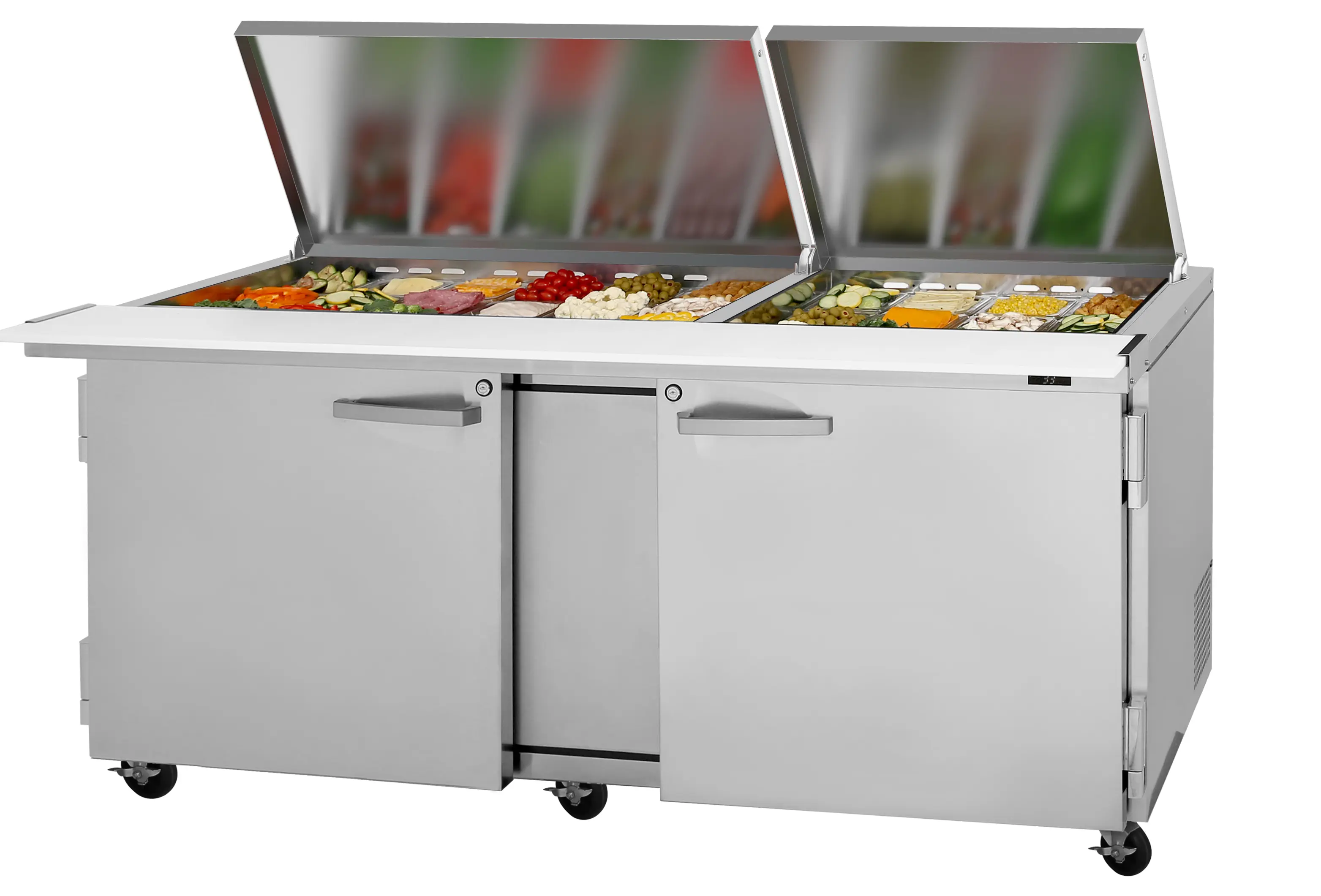 Turbo Air PST-72-30-N-FL 72" 30 Pan Mega Top Sandwich Salad Prep Table ...