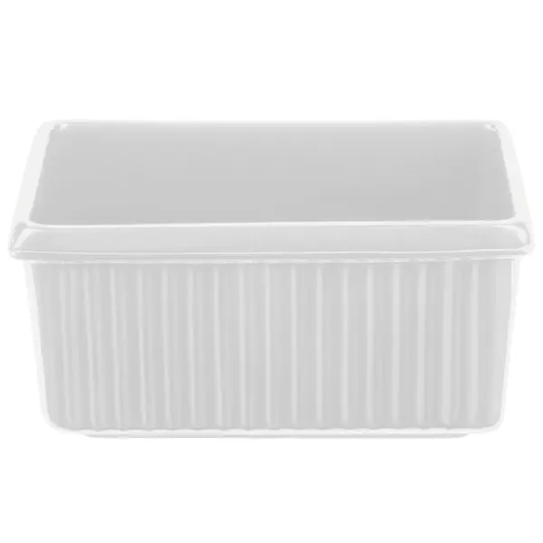 TableCraft CW1530W Cold 3 qt. Aluminum Rectangle Serving Bowl - White