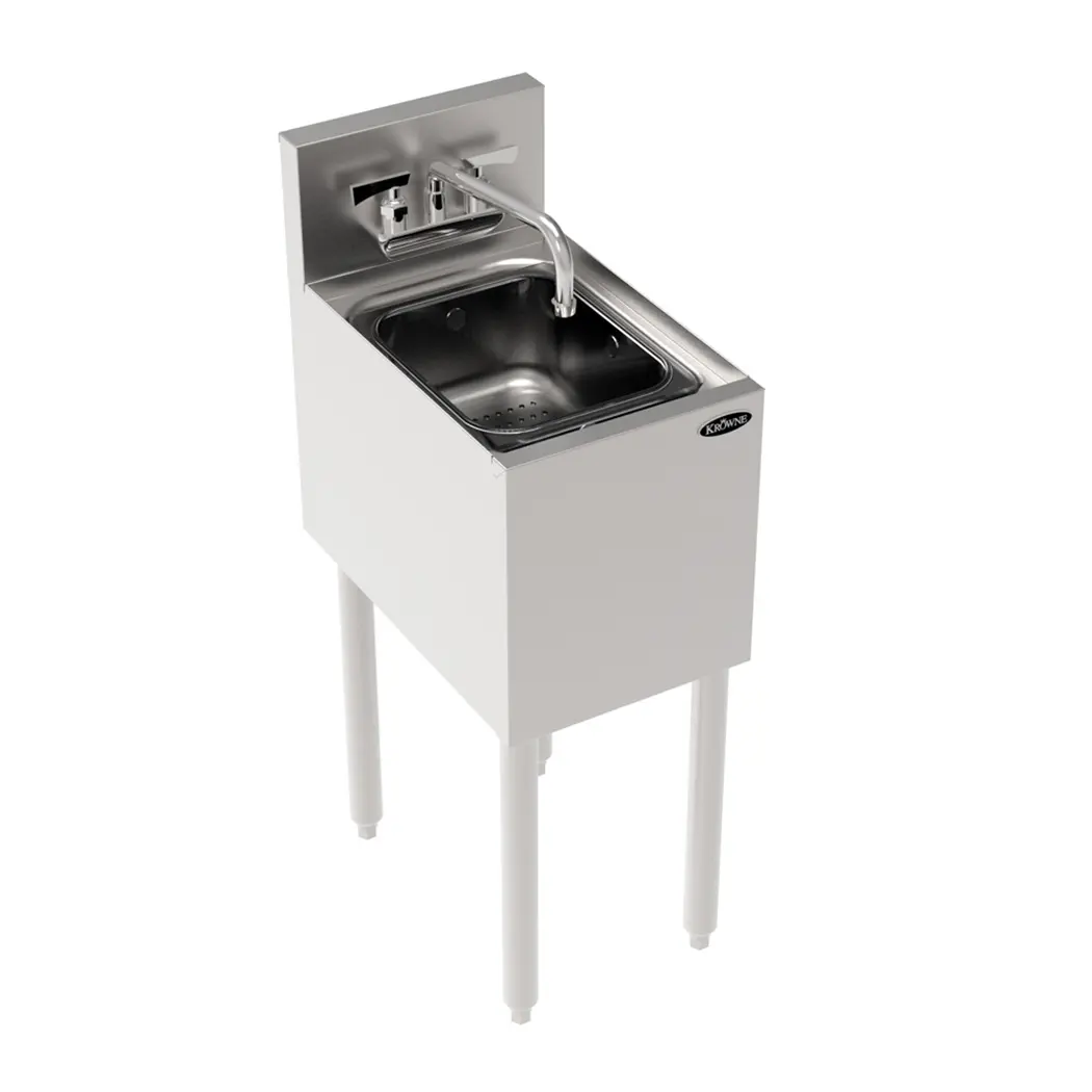 Krowne KR19-12DS 12" Wide Underbar Dump Sink With Faucet