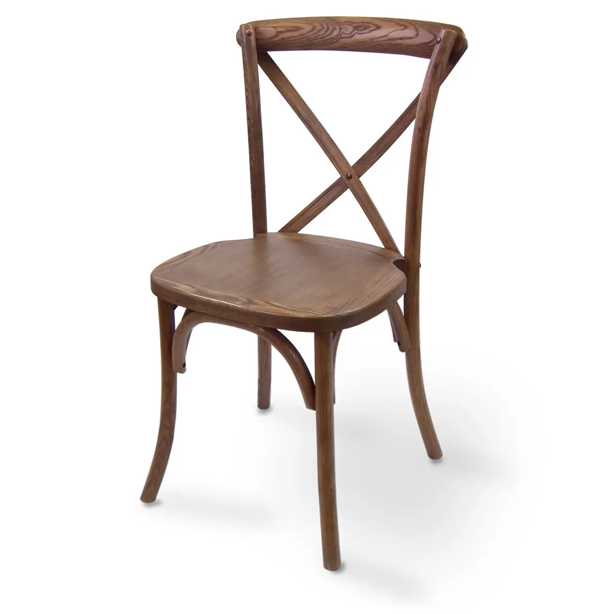 Just Chair Manufaturing R90018 X Back Rustic Walnut Wood Stacking Chair ...